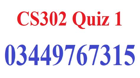 cs302 quiz 1 03449767315 youtube