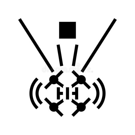 obstacle detection aerial vehicle glyph icon vector illustration stock illustration