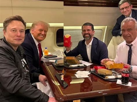 Trump Elon Musk And Rfk Jr Share Mcdonalds Feast On Private Jet Despite Rfk Calling It Poison