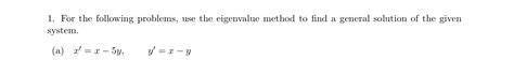 Solved For The Following Problems Use The Eigenvalue Method