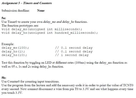 Assignment 5 Timers And Counters Submission Chegg Com