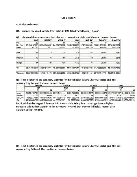 Lab 3 Report Lab 3 Lab 3 Report Activities Performed Q1 I Opened My Saved Sample From Lab