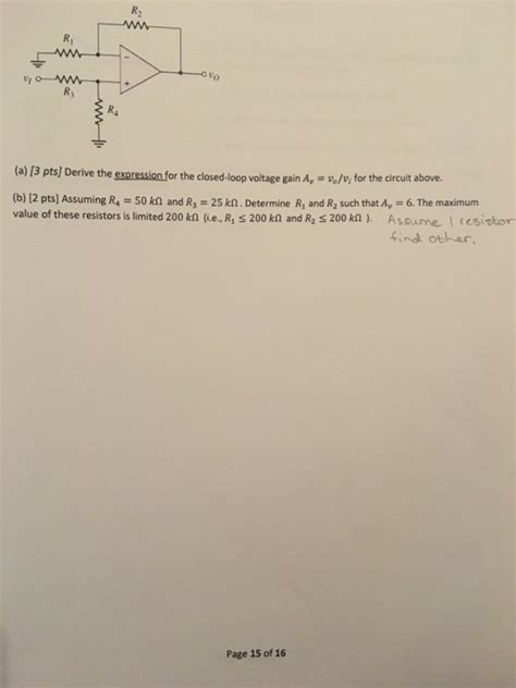 Solved Derive The Expression For The Closed Loop Voltage Chegg