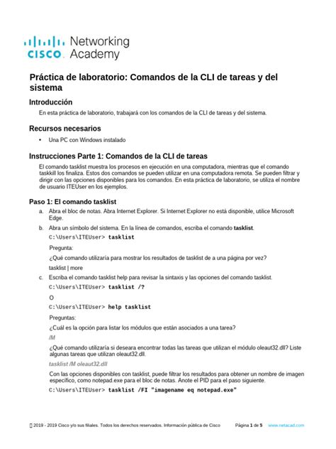 11442 Lab Task And System Cli Commands Pdf Interfaz De Línea