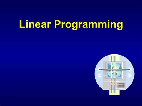 Linear Programming 1 Ppt