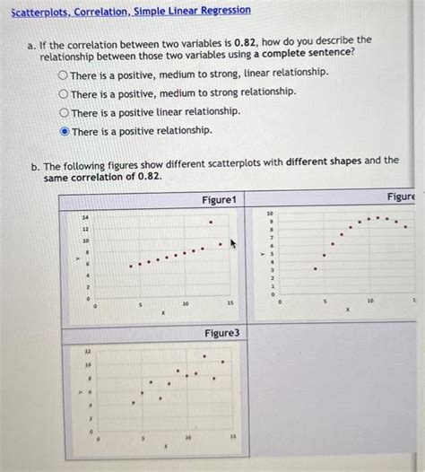 Solved A If The Correlation Between Two Variables Is 082