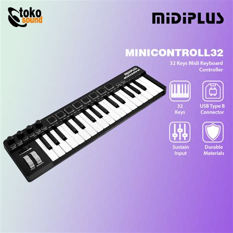 RECORDING DAW KEYBOARD CONTROLLER MIDIPLUS MINICONTROL 32 MINI CONTROL 32 32 Keys Midi
