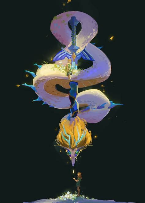 Link Princess Zelda And Light Dragon The Legend Of Zelda And More Drawn By Hanromi Danbooru