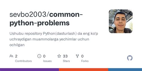 Github Sevbo2003common Python Problems Ushubu Repository Python