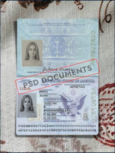 Usa Passport Template 2023 Psd Documents