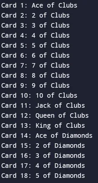 How To Represent The Deck Of Cards In C Array Delft Stack