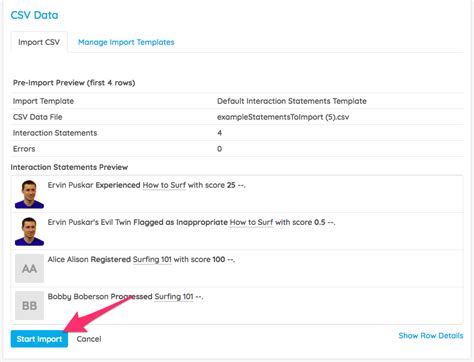 how do i import data from a csv file watershed lrs
