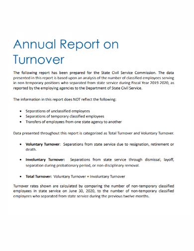 FREE 10 Turnover Report Samples Employee Supplier Annual