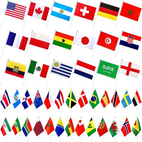 Amazon Com LUSEOAN 226 Different Countries International Stick Flag Of The World Small Mini