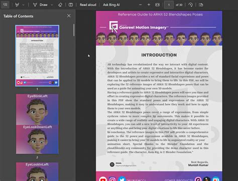 Reference Guide To Arkit 52 Blendshapes Poses By Gonreel Munish Kumar