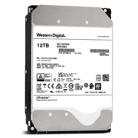 Western Digital Ultrastar DC HC520 HUH721212ALE600 12TB SATA 3.5 ...