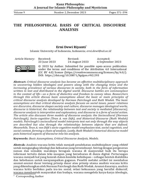 The Philosophical Basis Of Critical Discourse Anal Pdf Discourse Linguistics