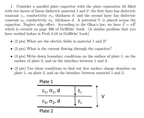 1 Consider A Parallel Plate Capacitor With The Plate