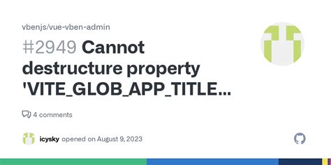Cannot Destructure Property Viteglobapptitle Of C As It Is Undefined · Issue 2949
