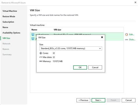Step 7 Specify Vm Size Veeam Backup For Microsoft Azure Guide