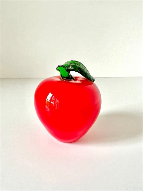 Vintage Murano Style Hand Blown Glass Fruits Decorative Glass Fruits Blown Glass Art Retro