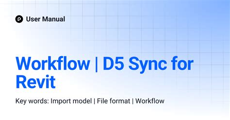 Workflow D5 Sync For Revit User Manual
