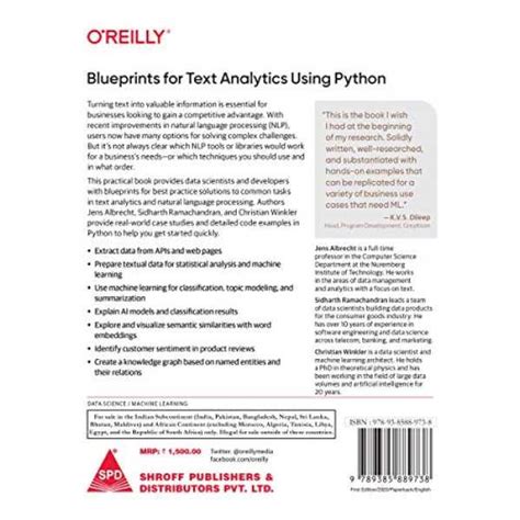 Blueprints For Text Analysis Using Python Machine Learning Based