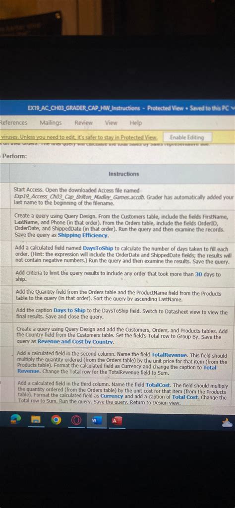 Solved EX AC CH GRADER CAP HW Instructions Protected Chegg Com