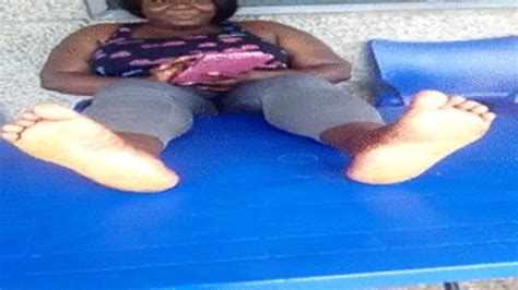 Ghana Fan Choco Obaas Thick Luscious Soles Spread Apart On Table