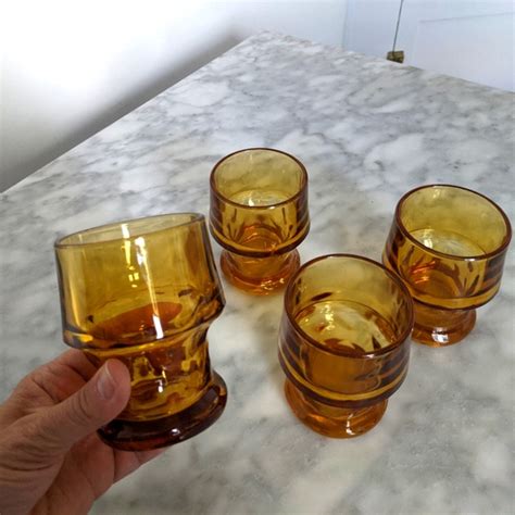 Vintage Dining Vintage Amber Colored Cocktail Glasses Poshmark