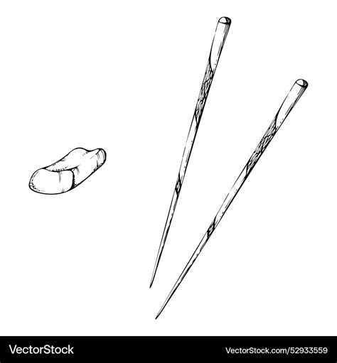 Japanese Chinese Pair Of Chopsticks With Rest Vector Image