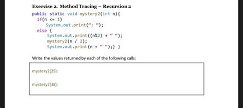 Solved Exercise 2 Method Tracing Recursion 2 Public