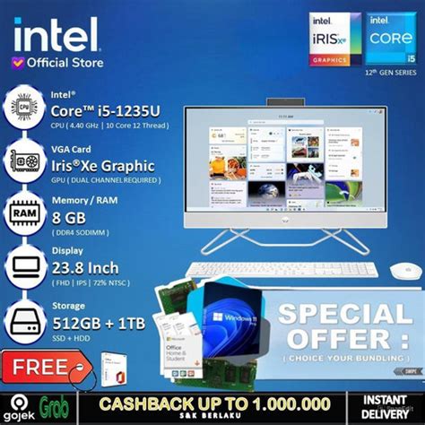 Promo Pc Aio Hp Cb D Core I U Gb Gb Ssd Tb Hdd Fhd Windows Home Cicil