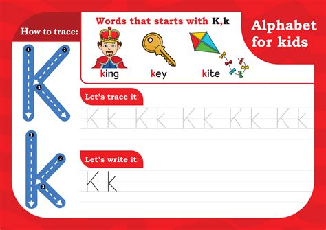 Worksheet Letter K Alphabet Tracing Practice Letter K Letter K