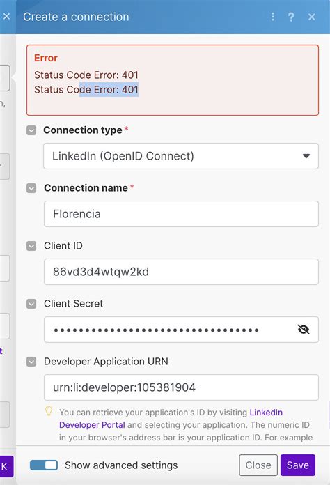 Linkedin Error 401 Getting Started Make Community