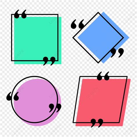 Simple Color Text Box Black Double Quotation Mark Line Bordertext Box