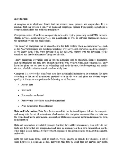 Introduction To Computing Geekforgeeks Pdf Personal Computers Simulation