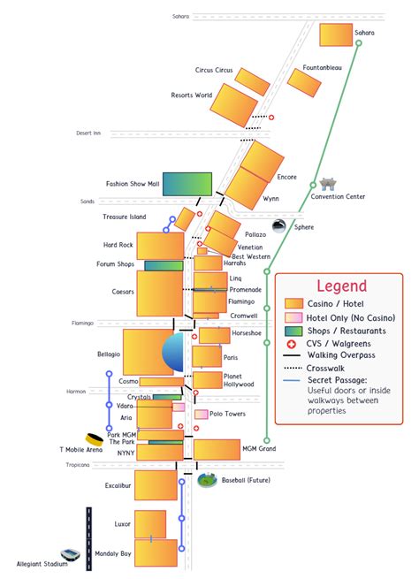 Excalibur Vegas Strip Map