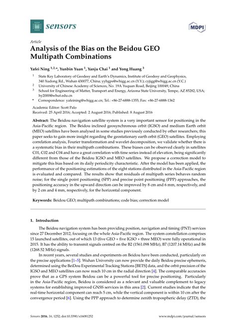 Pdf Analysis Of The Bias On The Beidou Geo Multipath Combinations