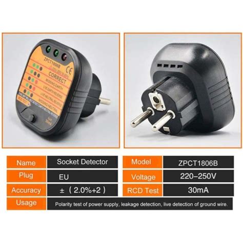 Jual Alat Detektor Tester Detector Pemeriksaan Tegangan Aliran Listrik Soket Eu Plug Kota
