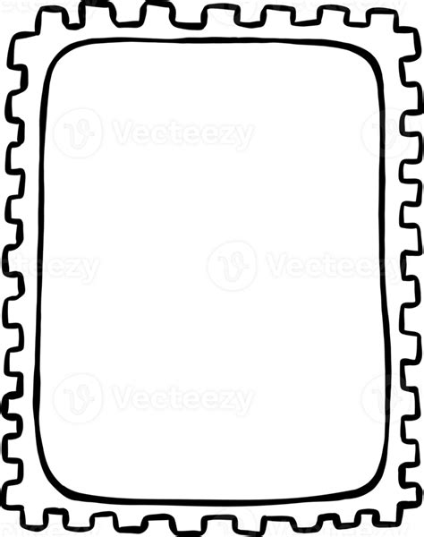 Cute Stamp Frame Doodle Hand Drawn Outline 68544511 Png
