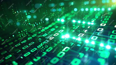 Premium Photo Abstract Green And Black Background With Digital Code