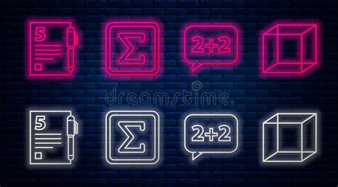Set Line Geometric Figure Square Graph Schedule Chart Diagram Open Book And Function