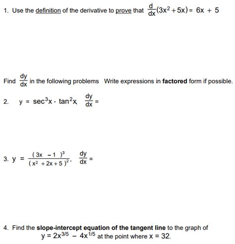 Solved Use The Definition Of The Derivative To Prove That