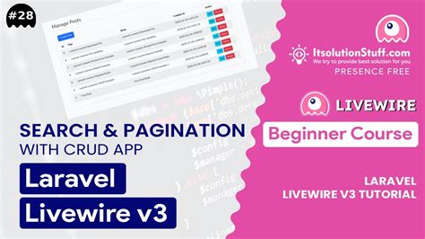 Crud With Pagination And Search In Laravel Livewire 3 Ep 28 Youtube