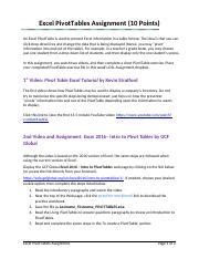 Master Excel PivotTables Practical Tutorial Exercise Course Hero