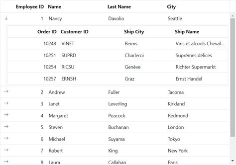 Hierarchy Grid In Syncfusion Aspnet Mvc Grid Component