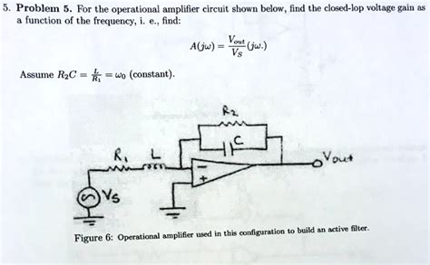 Solved For The Operational Amplifier Circuit Shown Below Find The