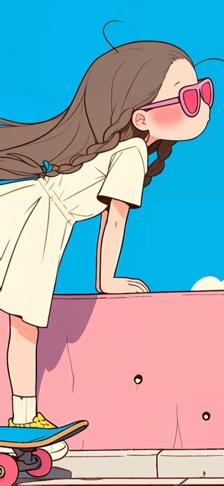 滑板女孩 动漫手机动态壁纸 动漫手机壁纸下载 元气壁纸