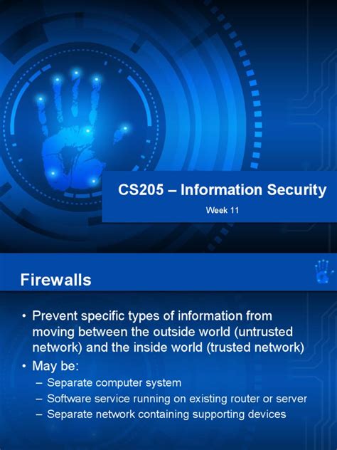 cs205 information security week 11 pdf firewall computing computer network